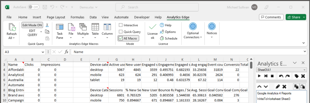 Analytics Edge Add In For Excel Analytics Edge